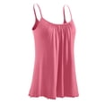 Fewfanhot Women's Solid Silk-Like Lounge Cami - Round Neck Ruffled ...