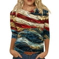Dorkasm Women 4th Of July Tops 3 4 Sleeve Crew Neck Tshirts Shirts For