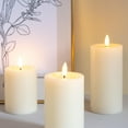 Mavandes Remote Flameless Flickering Candles with Candle Grease Effect ...