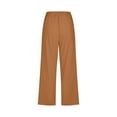 Linen Pants Women Summer Fashion Plus Size Casual Solid Color Elastic