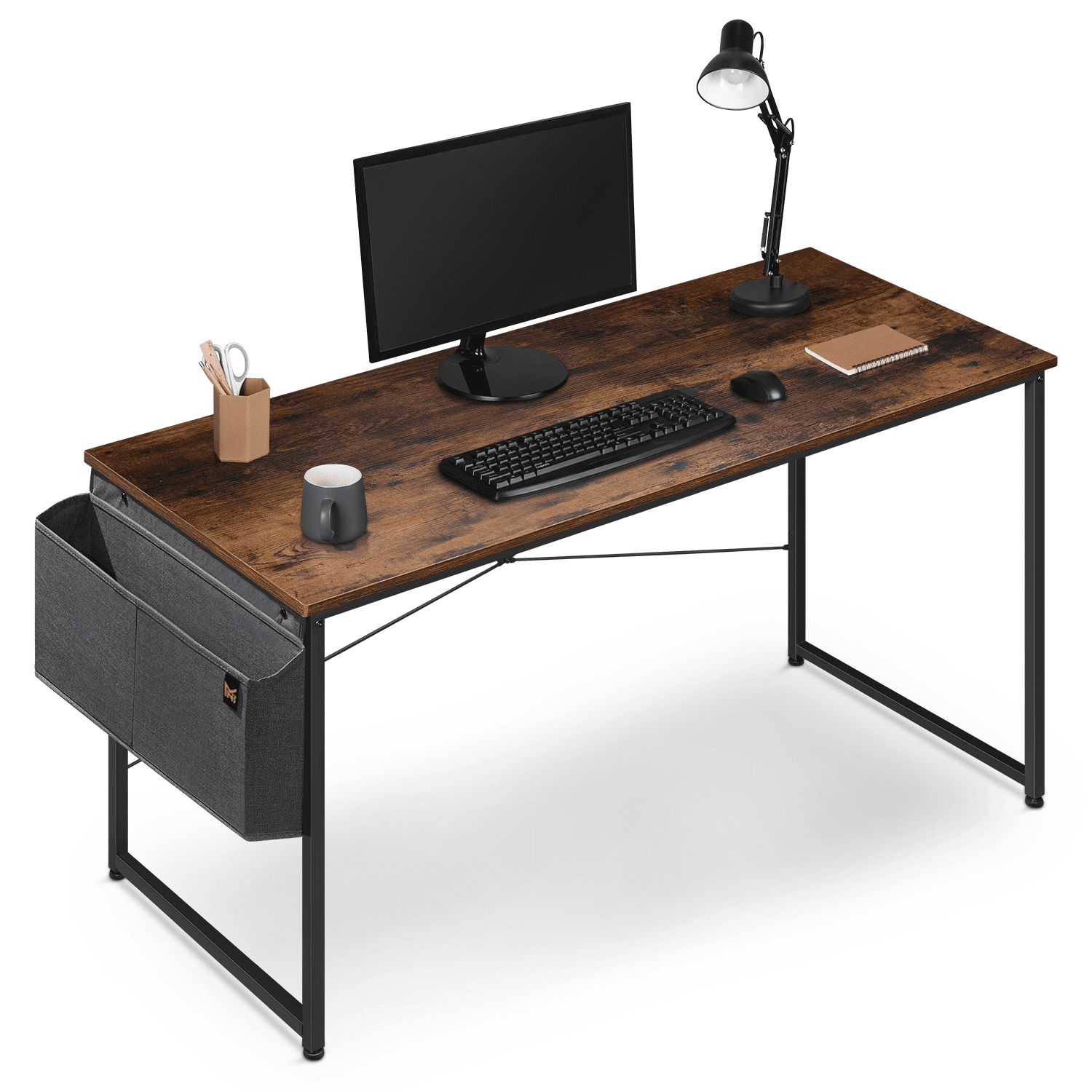 MoNiBloom 55 inches Computer Desk with Storage Bag, Workstation Table ...