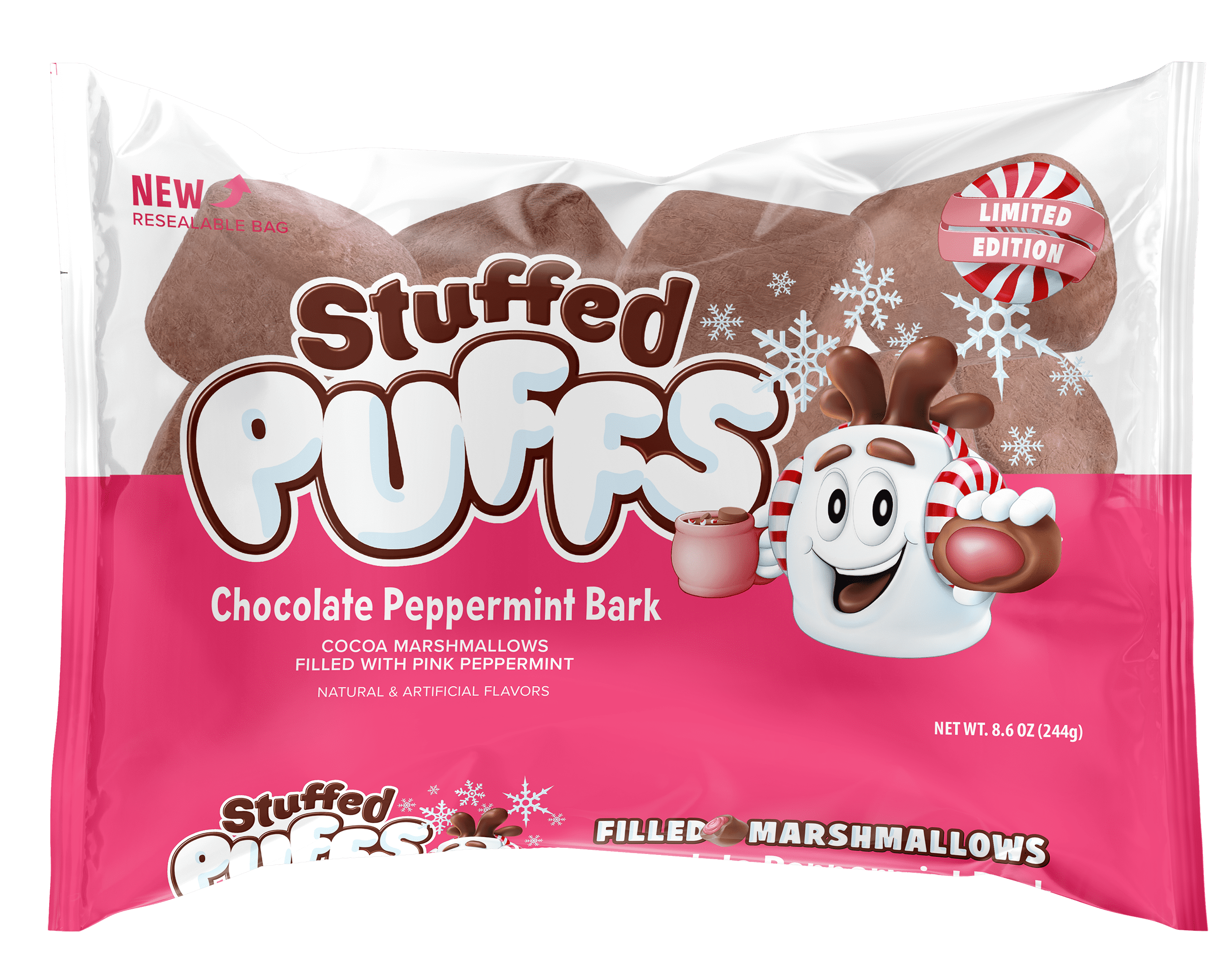Stuffed Puffs Marshmallows Chocolate Peppermint Bark Cocoa Marshmallows ...