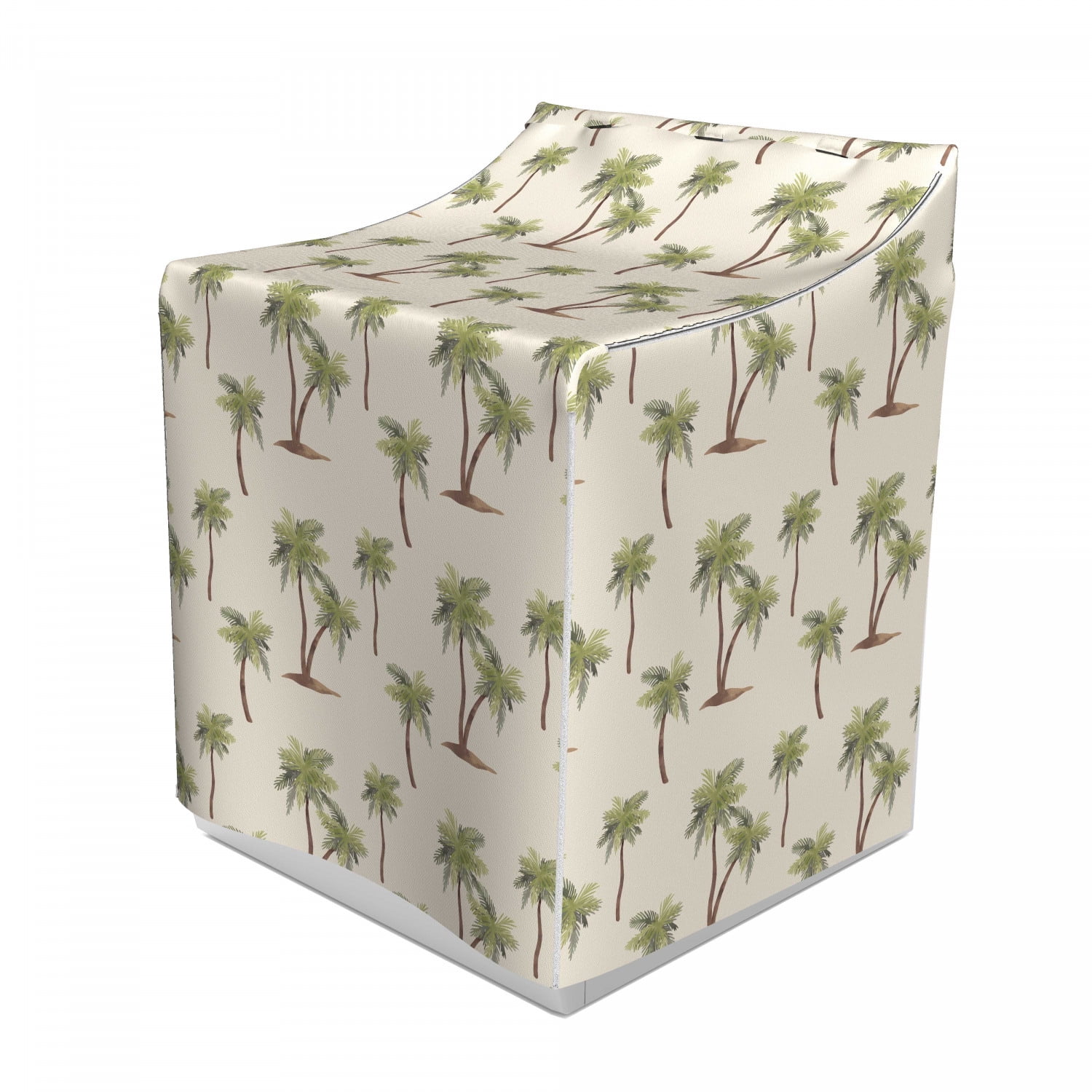 Hawaii Washer Cover, Repetitive Jungle Trees Pattern Hand Drawn Pastel ...