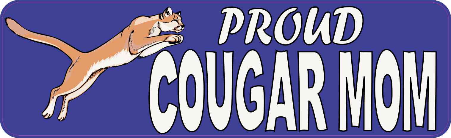 10in x 3in Proud Cougar Mom Magnet School Sports Mascot Vehicle Bumper ...