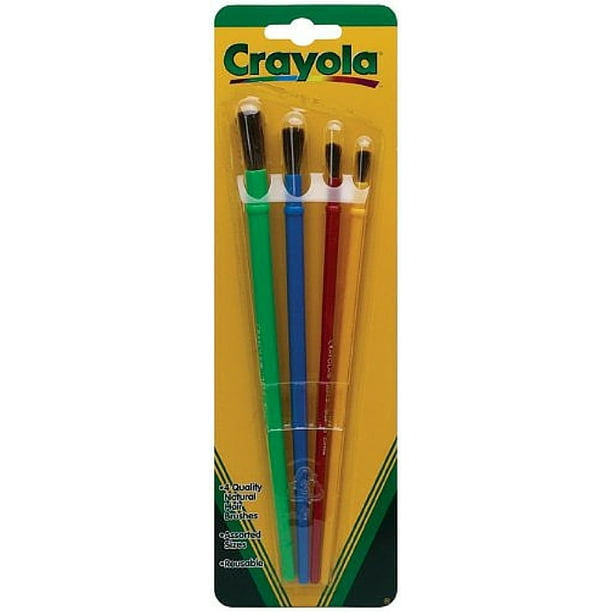 Crayola Paint Assorted Brushes 4 ea (Pack of 3) - Walmart.com - Walmart.com