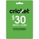 Cricket Wireless $30 e-PIN Top Up (Email Delivery) - Walmart.com