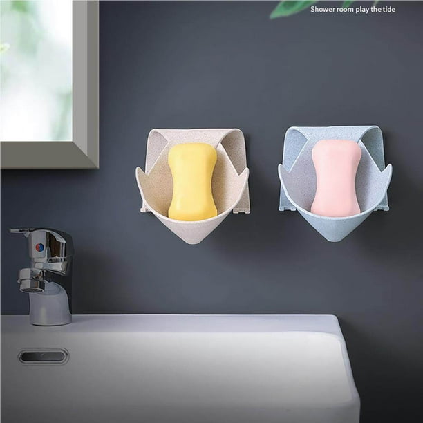 wolftale Triangular Soap Drain Case Multifunctional Soap Holder Wall ...