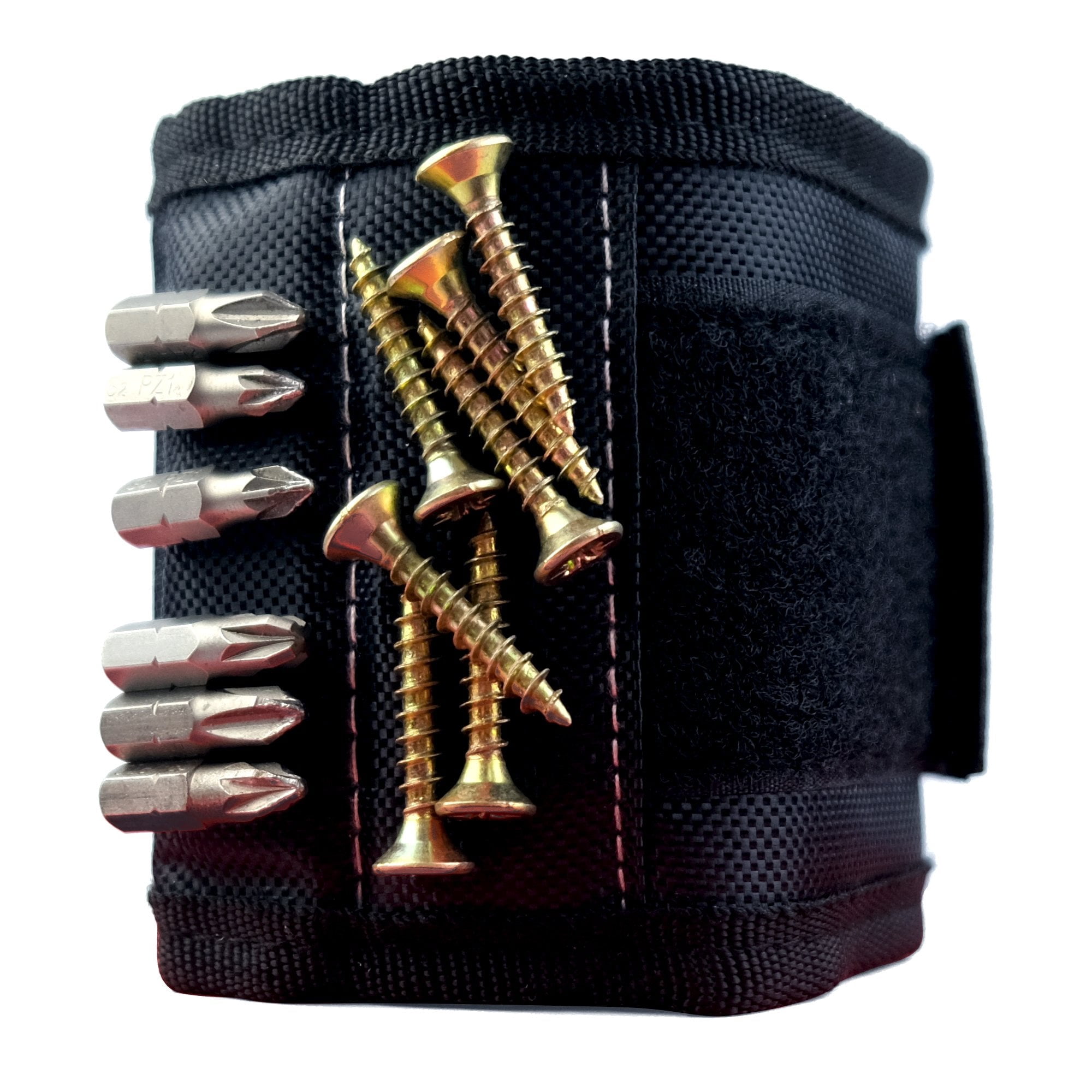 MagWrist Black Magnetic Wristband for Screws, Nails, Drill Bits - Ideal ...
