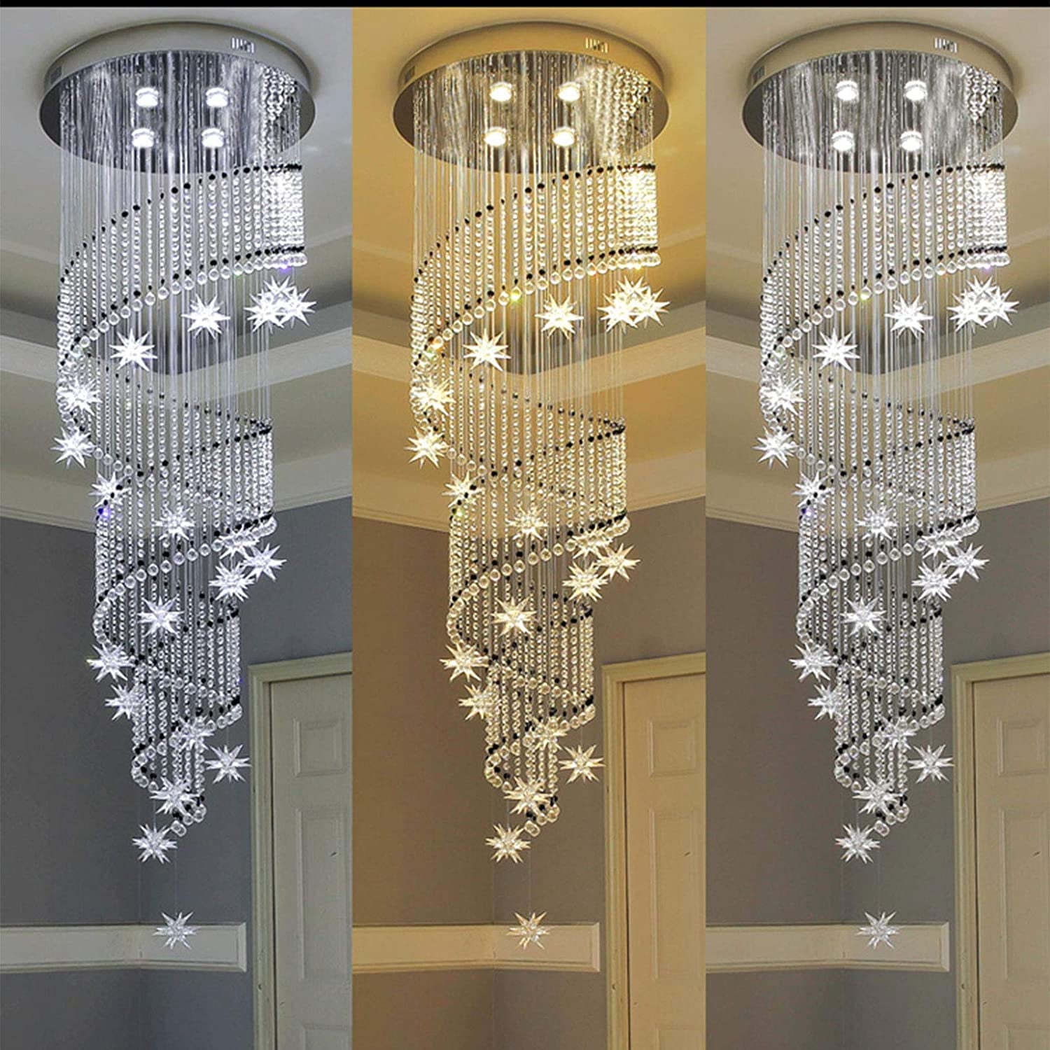MONIPA K9 Crystal Raindrop LED Ceiling Light Hanging Lamp - Walmart.com