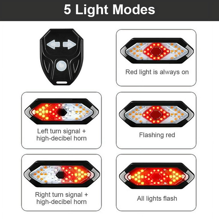 Turn Signal Bicycle Light Bike Tail Light With Turn Signals & Brake ...