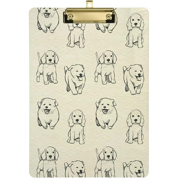 FMSHPON Cute Dogs Clipboard Hardboard Wood Nursing Clip Board and Pull ...