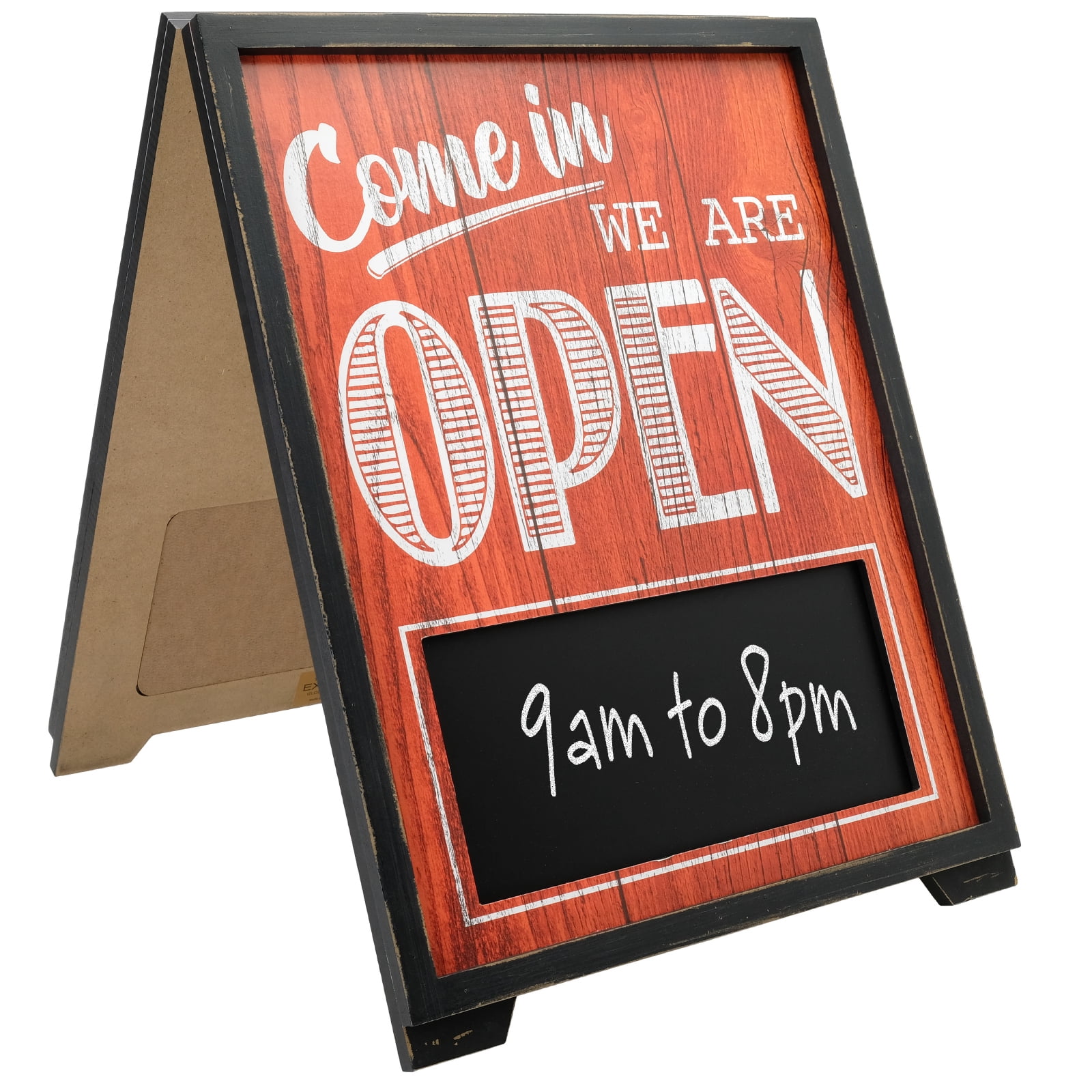 Excello Global Products A-Frame Open/Closed Sign w Chalkboard Rustic ...