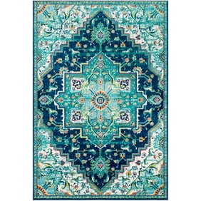 Mohawk Home New Wave Whinston Multi Printed Area Rug, 7'6"x10', Teal ...