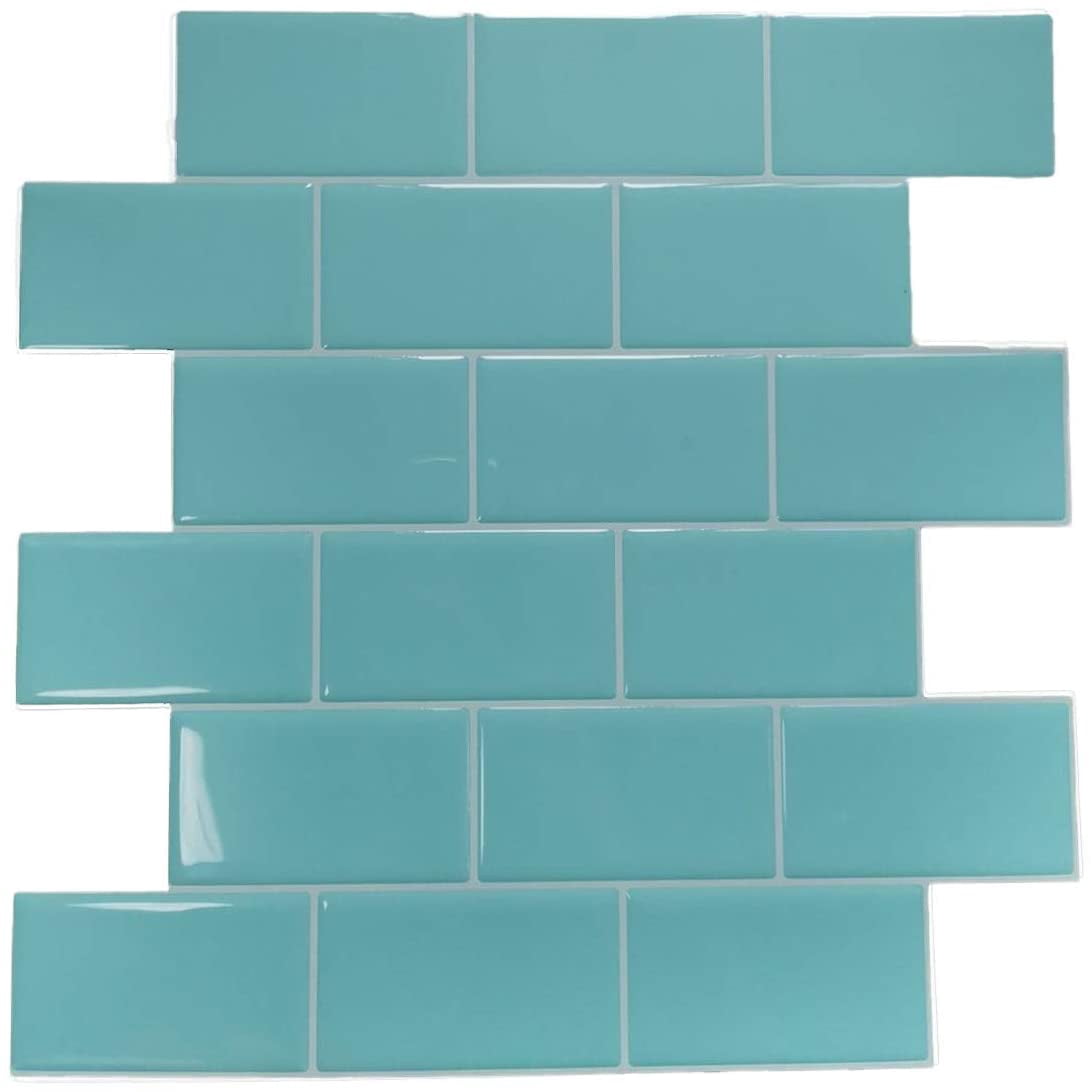 Crystiles Light Blue 12 in. x 12 in. Peel and Stick Vinyl Wall Tile ...