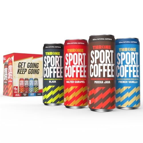 THRONE SPORT COFFEE Variety Pack Iced Coffee, 150mg Natural Caffeine ...