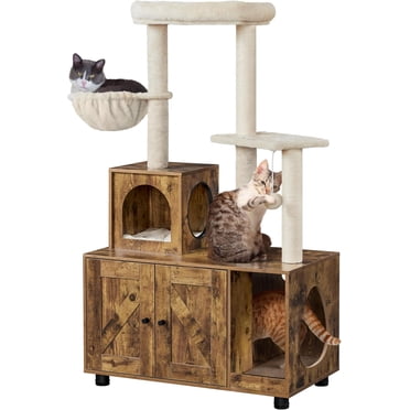 Dextrus Modern Cat Tree, Haven for Feline Friends - 4-in-1 Cat Tree ...