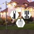 10 Ft String Light Pole Outdoor Metal Pole Aluminum with Side Hooks ...