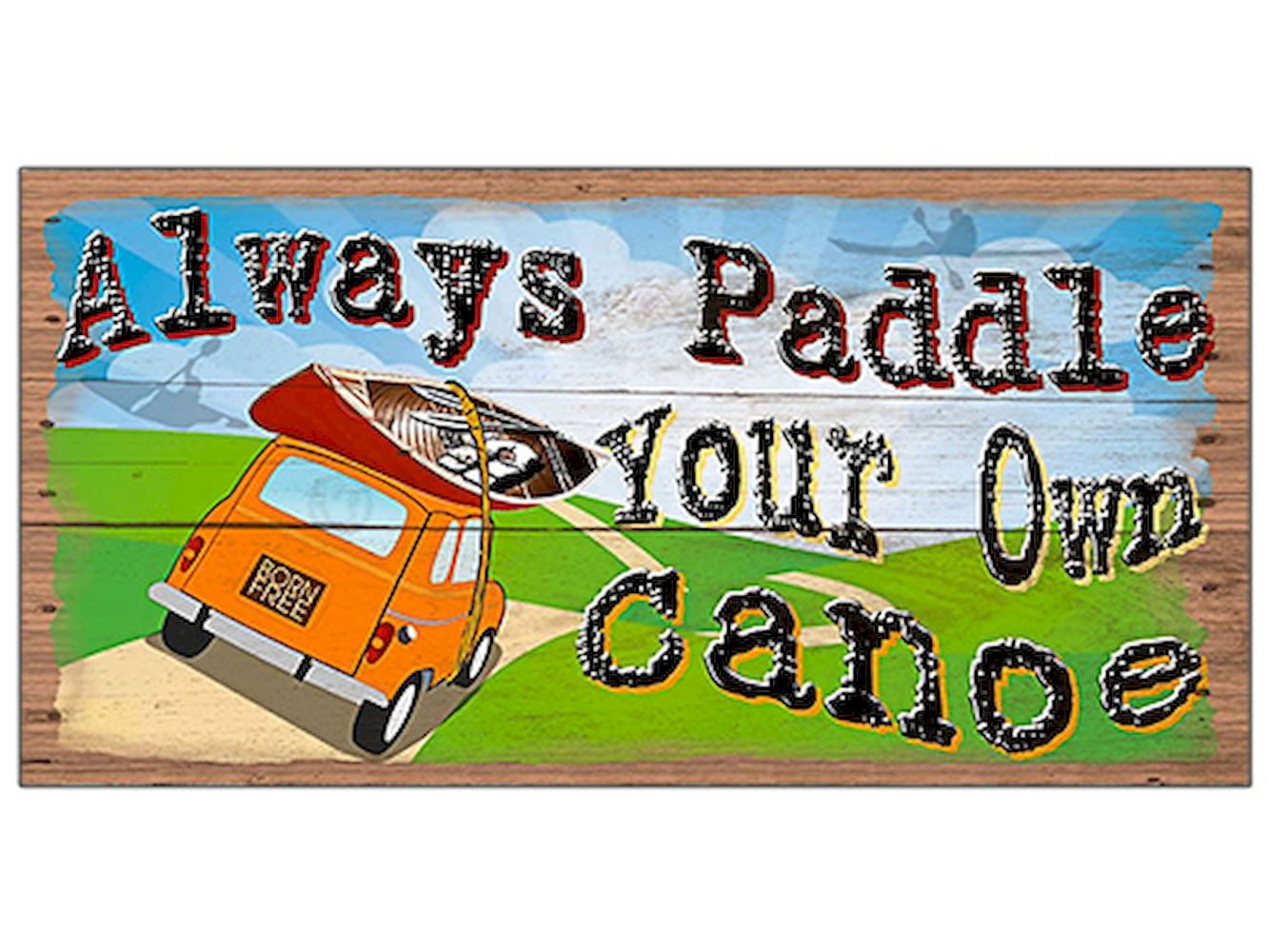 "Paddle Canoe " Wooden Sign - Walmart.com