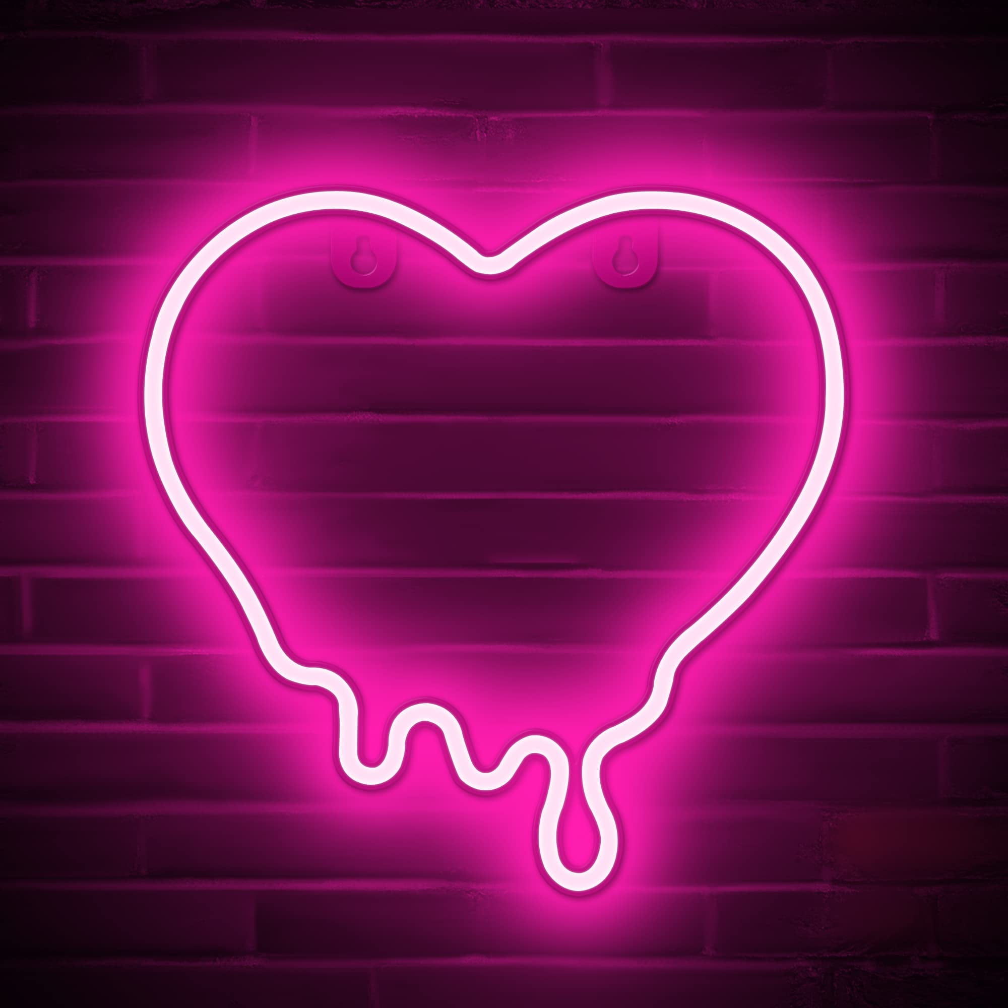 Letrero de neón de corazón - Luz de corazón derretida para decoración ...