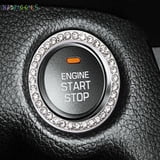 BadPiggies 2PCS Car Crystal Bling Ring Emblem Stickers, Rhinestone Key ...