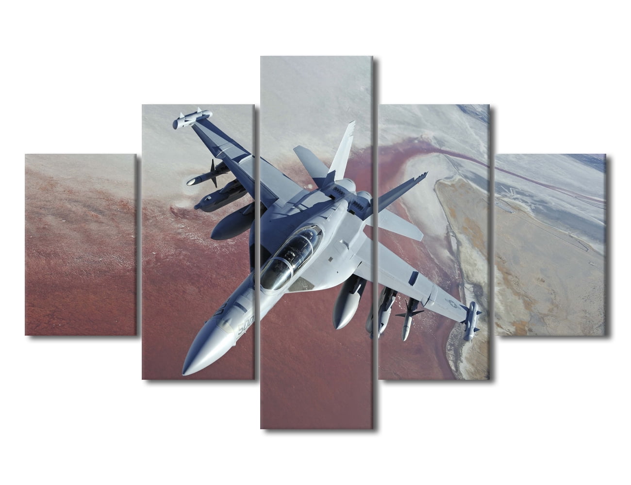 TISHIRON 5PCS Framed Canvas Wall Art Set,60"x40" Boeing EA-18G Growler ...