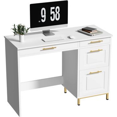 Ameriwood Home Princeton L-Shaped Desk, White - Walmart.com