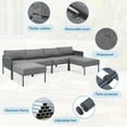 EUROCO 6-Pieces Modern Aluminum Patio Sectional Sofa Set, Metal Outdoor Furniture Set with ...