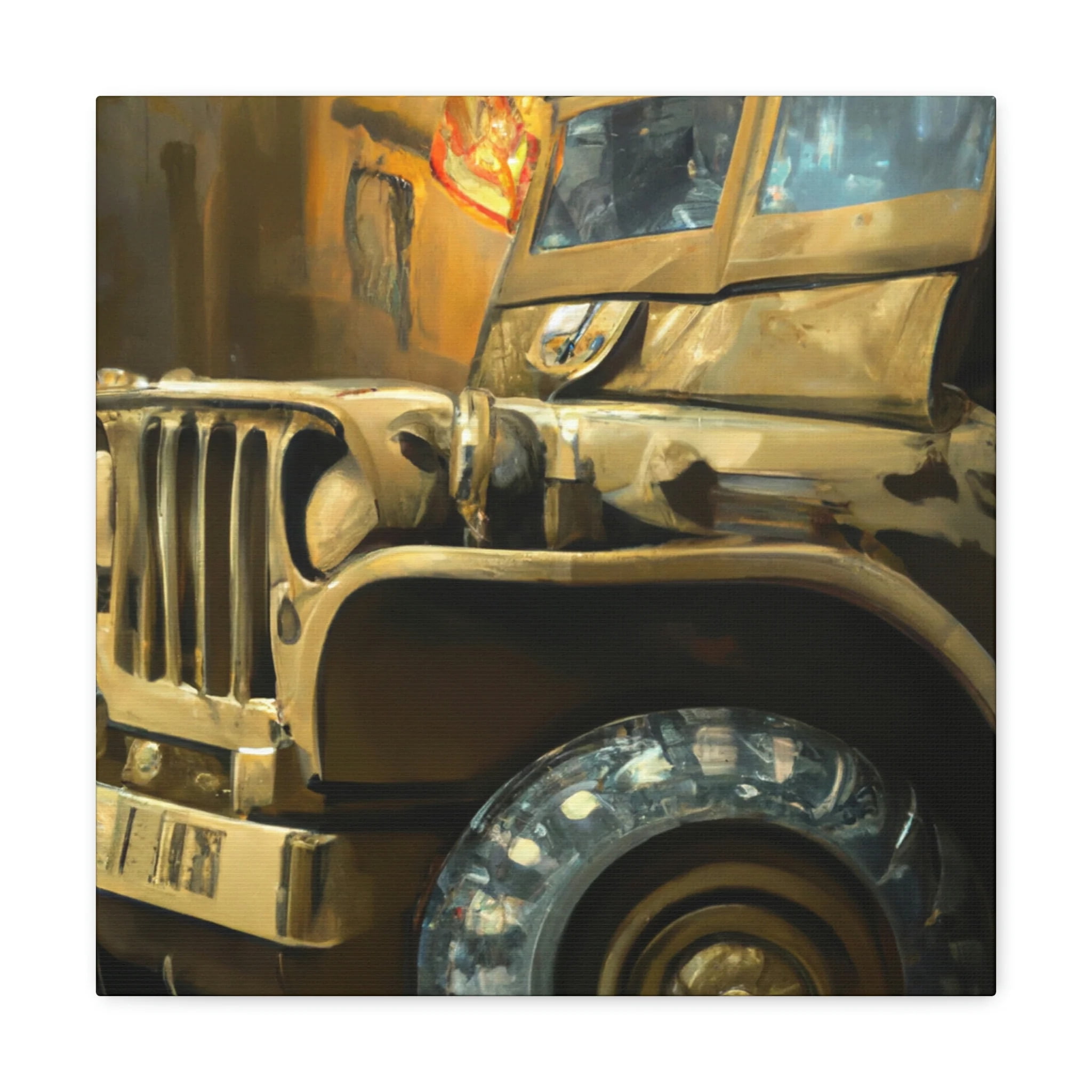 Jeep in Morning Light - Canvas - Walmart.com