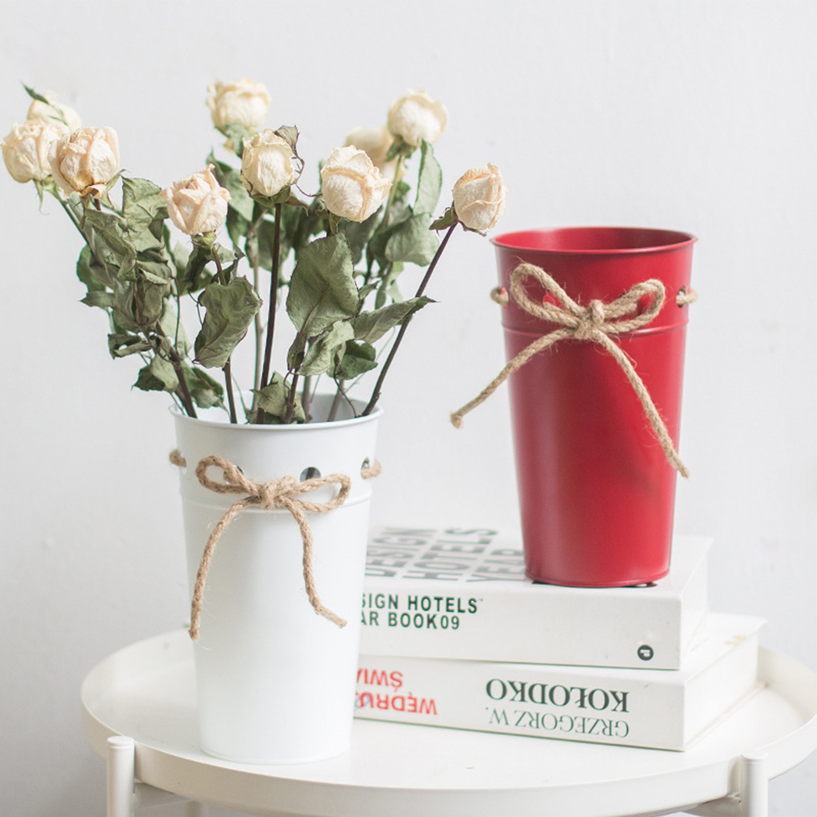 Travelwant Galvanized French Bucket Vase with Handles Ideal for ...