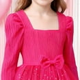 BRGZLK Girl Tulle Dresses Solid Color Long Sleeve Square Neck Dress ...