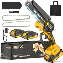 Mini Cordless Chainsaw 6-Inch, Electric Handheld Brushless Saw with 2 ...
