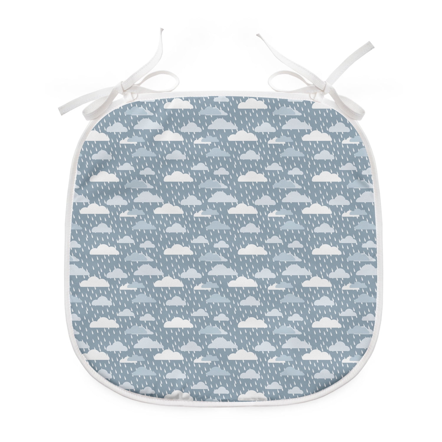 Rain Dining Chair Pad, Concept Repetitive Pattern Overlapping Clouds ...