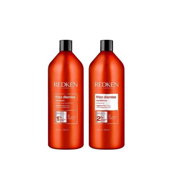 Redken Frizz Dismiss Sulfate Free Shampoo & Conditioner Liters DUO 33.8 ...