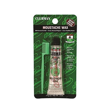 Clubman Greaseless Moustache Wax with Brush, for Styling and Color ...