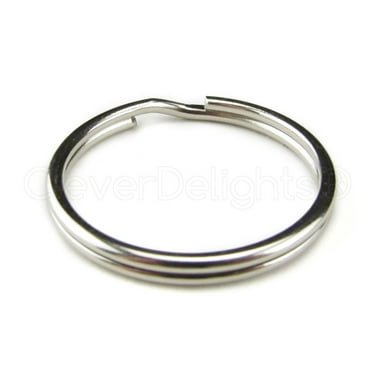 CleverDelights 1" Key Fob Hardware Sets - Silver Color - 100 Pack ...