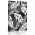 Black Fronds Canvas Wall Art for Living Room, Black Slate Gray Leaf ...