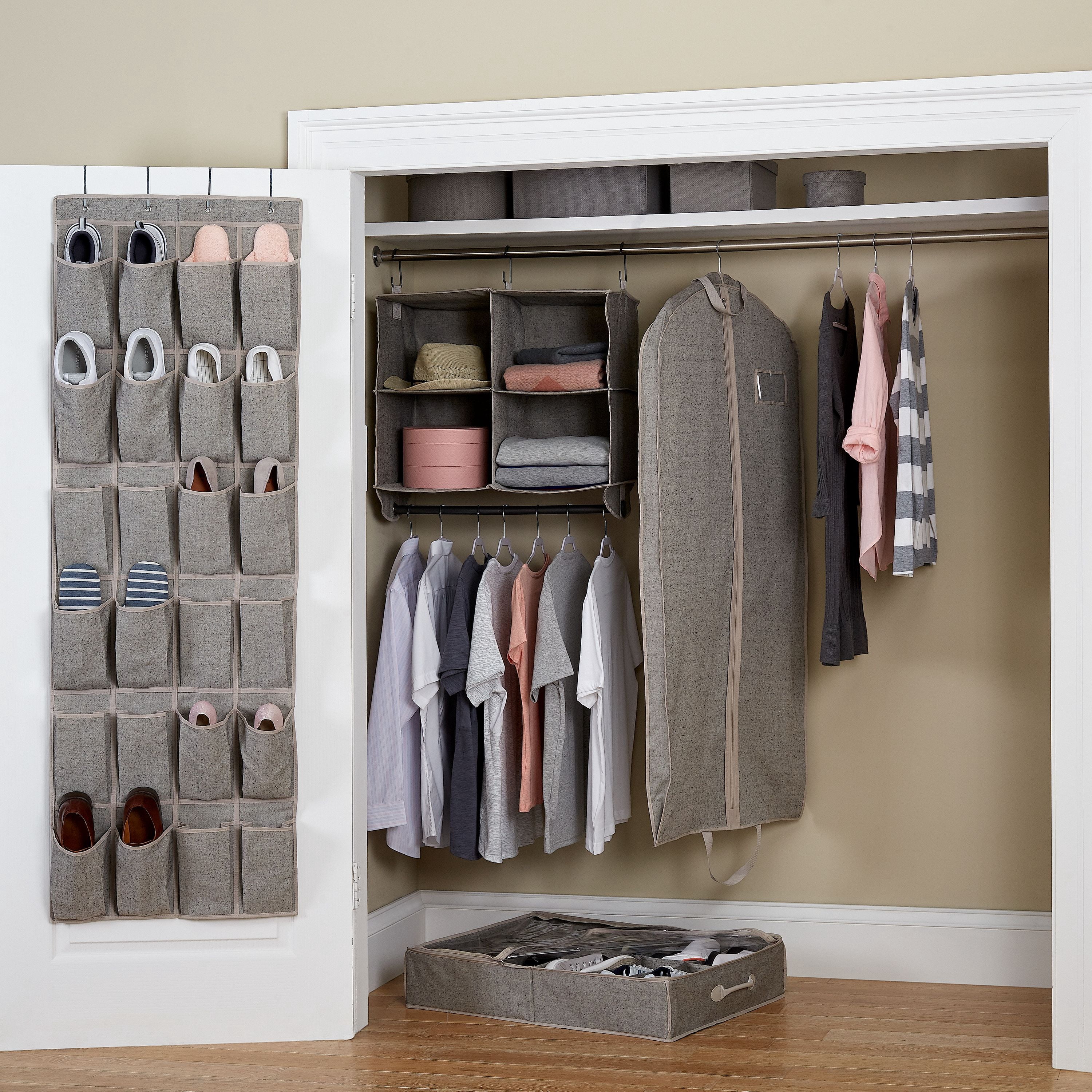 Better Homes Gardens 5 Piece Closet Organizer Set Gray Walmart Better Homes Gardens 5 Piece Closet Organizer Set Gray Walmart