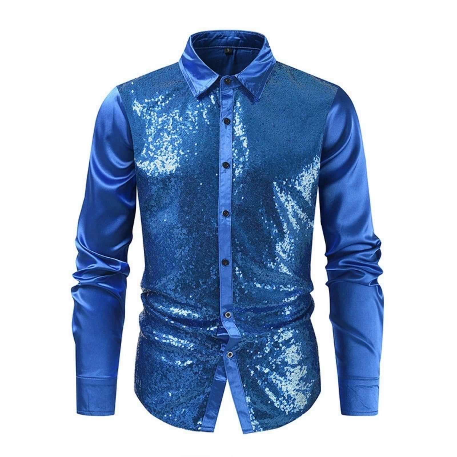 Click here for Kaemgyyd Men Dress Shirt Sequins Sparkly Long Slee... prices