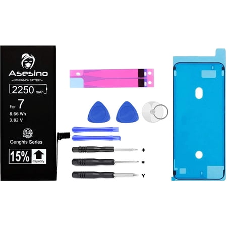 Asesino y Compatible with iPhone 7 [True 2250mAh] (15% Higher Capacity) with Replacement Toolkit ...