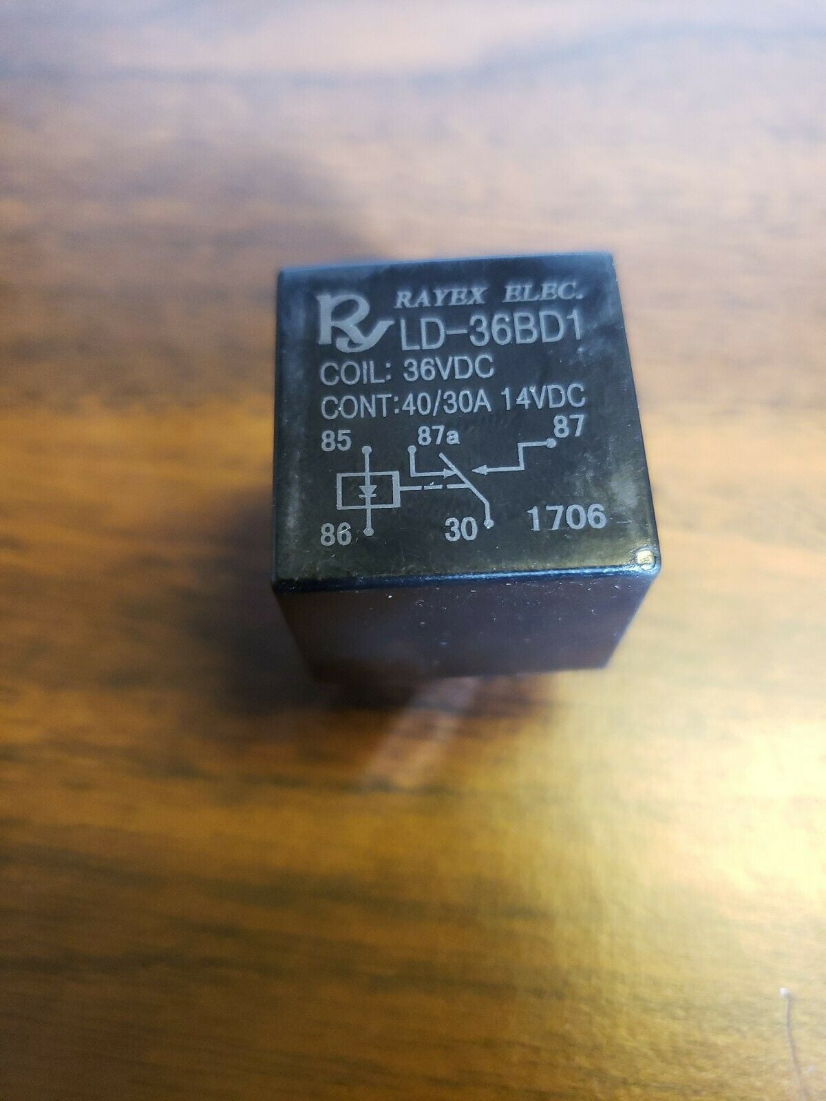 (2) RAYEX ELECTRIC LD-36BD1 RELAY 5 PINS, COIL: 36VDC, CONT: 40/30A ...