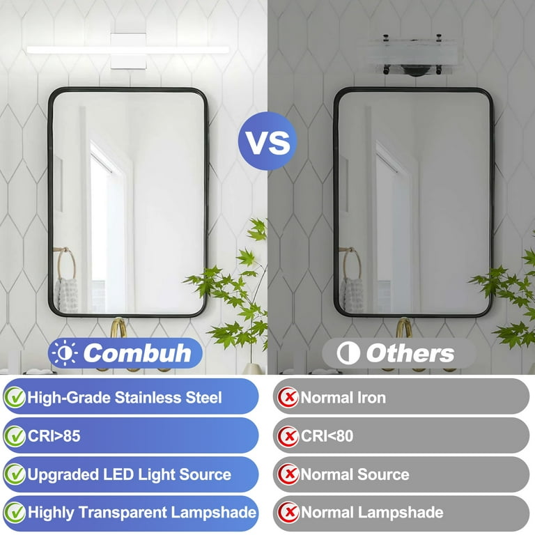 Average Height Vanity Light Combuh LED Bathroom Vanity Light Lamp