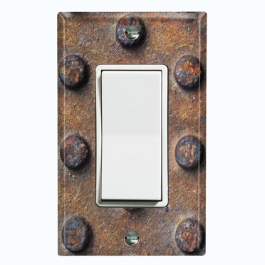 Metal Light Switch Plate Outlet Cover Image of Distressed Copper MET010 ...