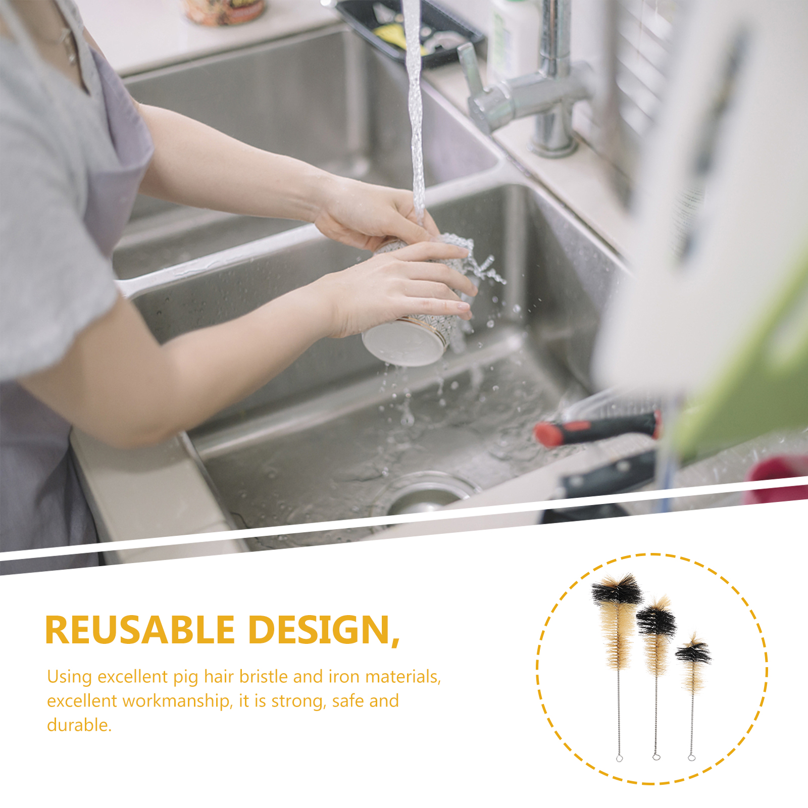 Buy TINKSKY Brush Bottle Cleaning Cleaner Straw Brushes Long Handle ...