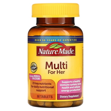 Nature Made Multivitamin Supplement with Iron, 130 Tablets for Immune ...