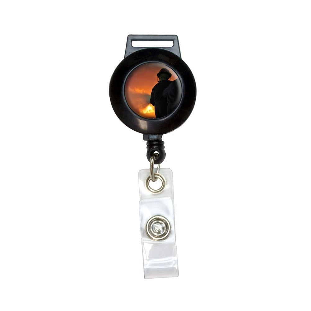 Firefighters fighting Fire - Firemen Retractable Badge Card ID Holder ...