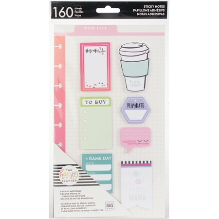 Happy Planner Sticky Notes 160/Pkg-Mom Life-Classic, 8 Designs/20 Each ...