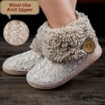 cosyone1997 Women's Cable Knit Cute Bootie Slippers, Winter Indoor Soft ...