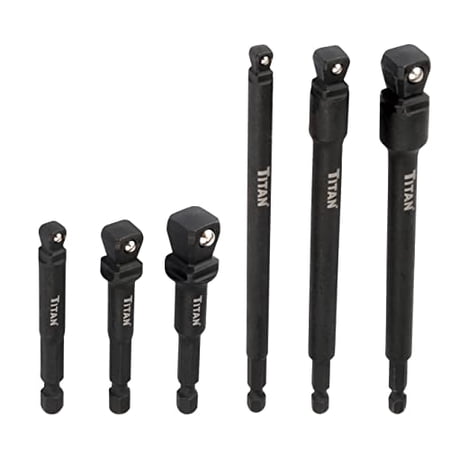 TITAN Tools 49036 6-Piece Impact Wobble Socket Adapter and Extension ...