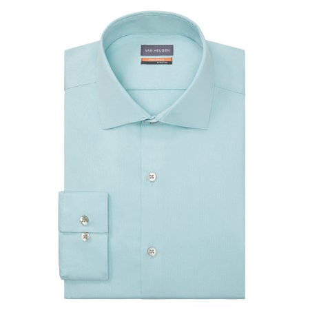 Van Heusen Men's Dress Shirt Slim Fit Stain Shield Stretch, Iceberg, 16 ...