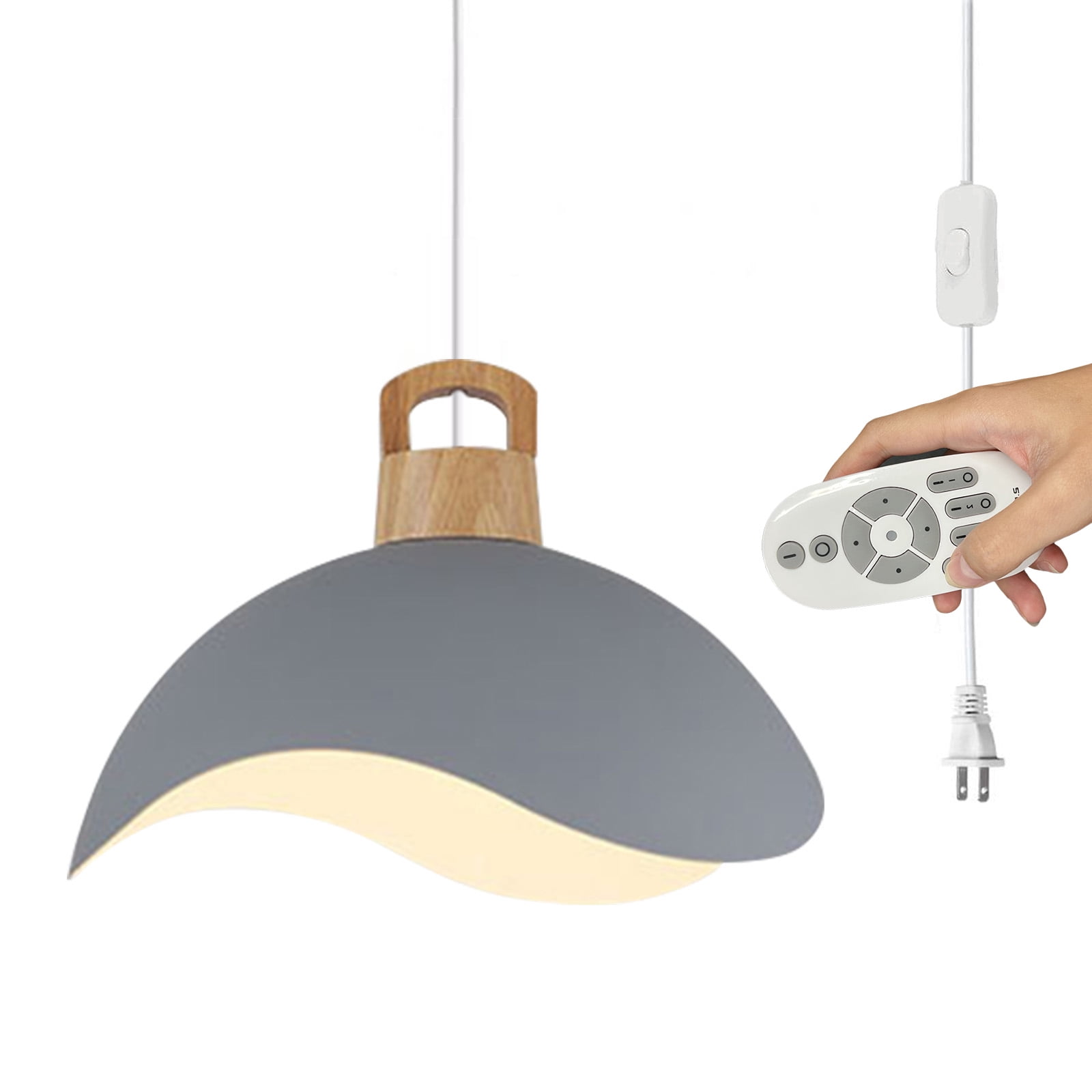 Kiven Plug in Pendant Light, Modern Hanging Light Fixture with Remote ...